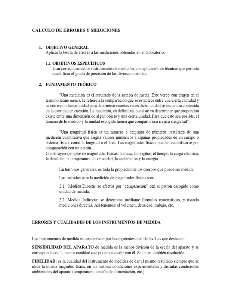 Laboratorio Fisica Pdf Medición Exactitud Y Precisión