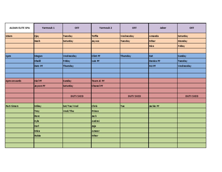 Aldan Schedule Table PDF | PDF