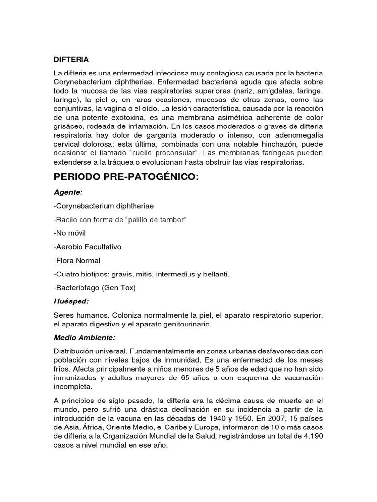 DIFTERIA | PDF | Rtt | Especialidades Medicas