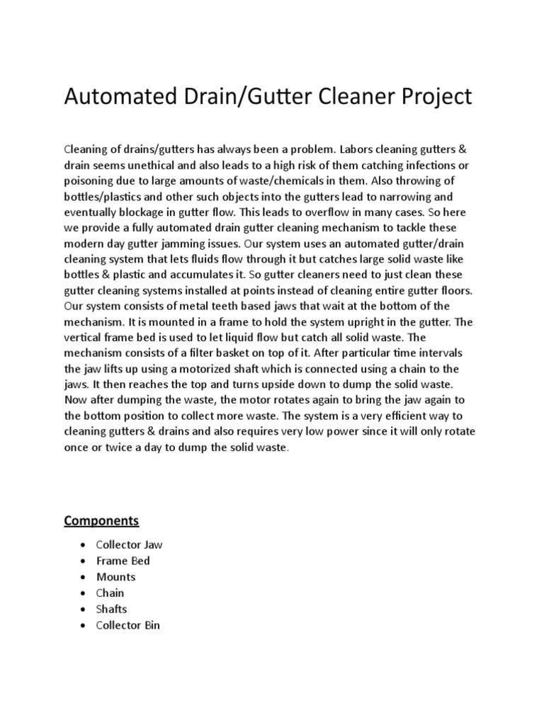 An Automated Drain and Gutter Cleaning System: A Safer and More ...