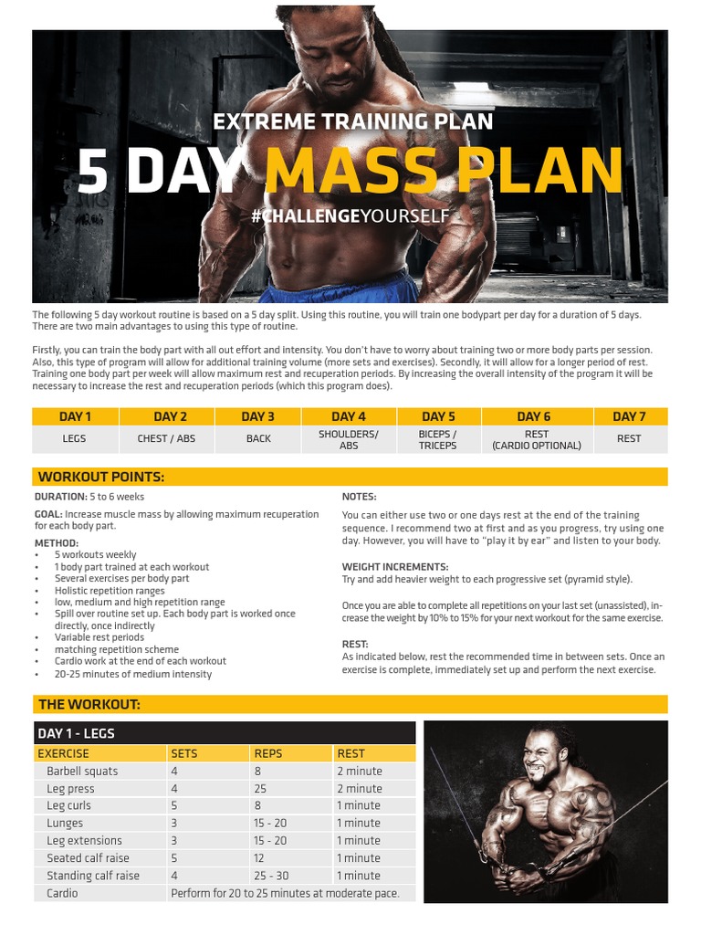 USN GAIN MASSIVE MUSCLE Training Plan PDF | PDF | Aerobic Exercise ...