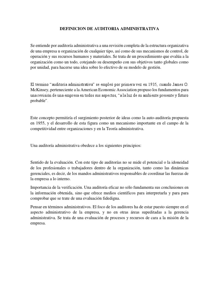 Definicion de Auditoria Administrativa | PDF | Auditoría | Enron