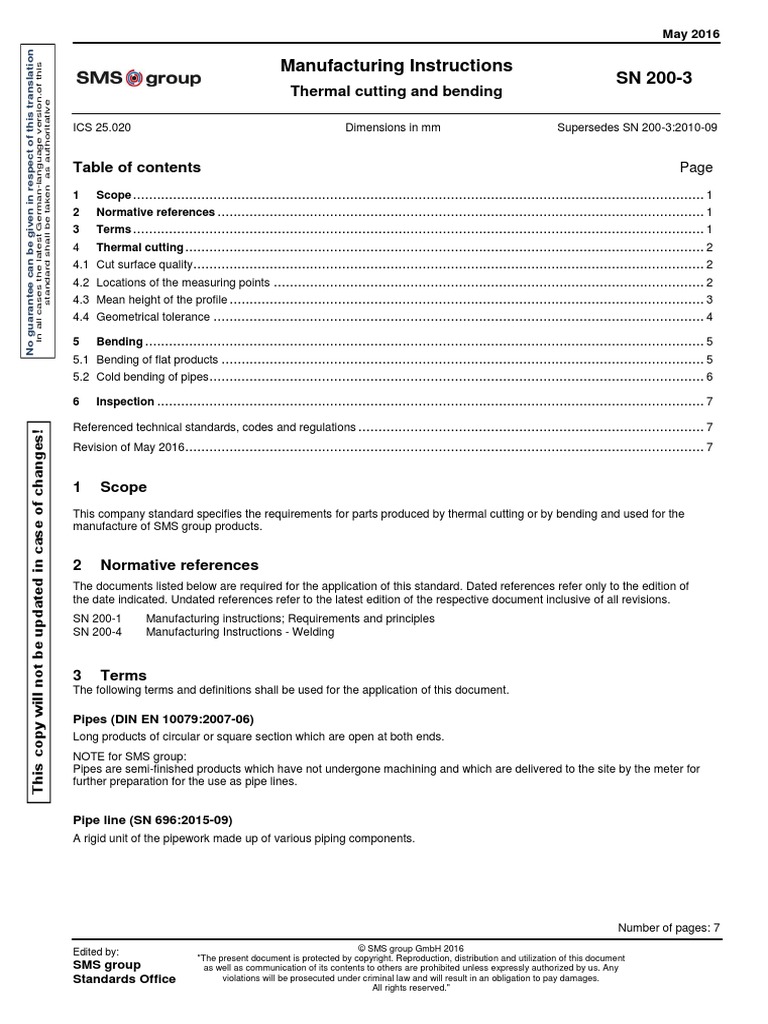 SN200-3 2016-05 e | PDF | Engineering Tolerance | Pipe (Fluid Conveyance)