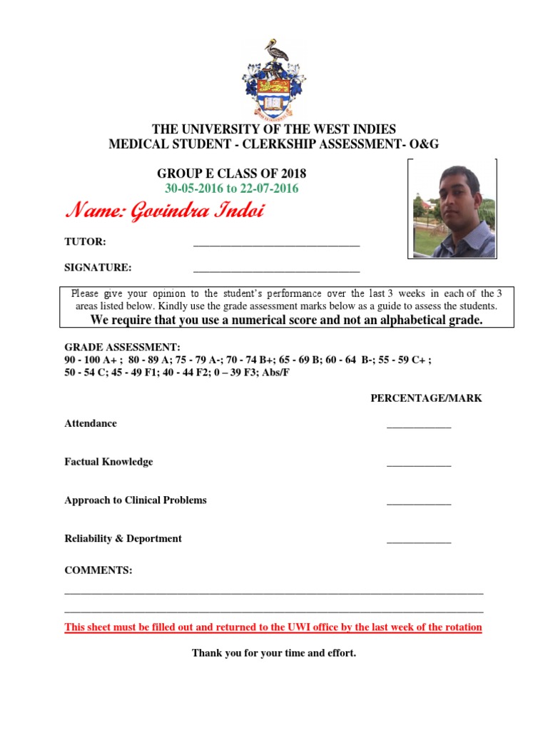 Blank Assessment Form | PDF