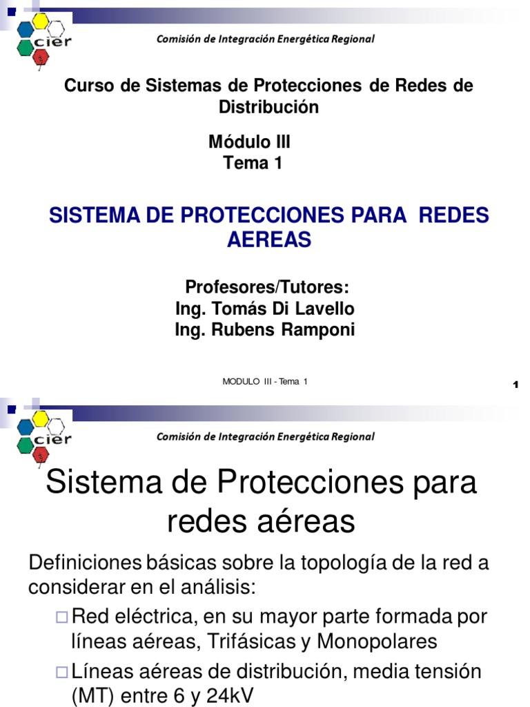 Sistemas de Protecciones para Redes Aereas | PDF | Corriente eléctrica ...