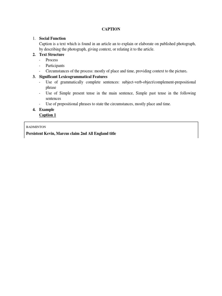 Caption Assignment | PDF | Phrase | Preposition And Postposition