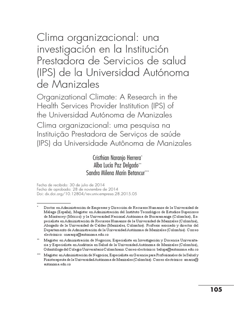 Informe de Clima Laboral | PDF | Liderazgo | Gestión del talento