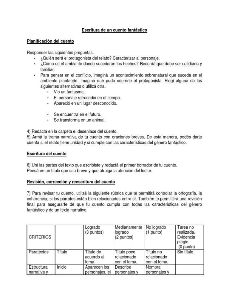 Guía para escribir cuentos fantásticos | PDF | Cuentos | Fantasía