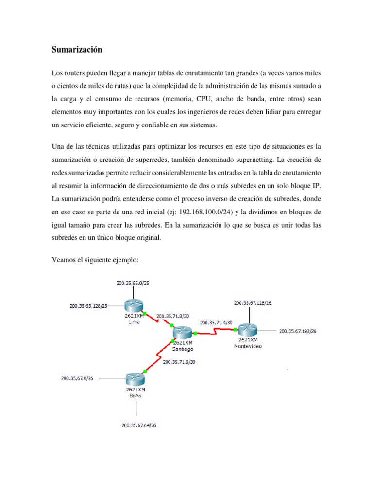 Sumarizacion | PDF | Gateway (Telecomunicaciones) | Enrutador (Computación)
