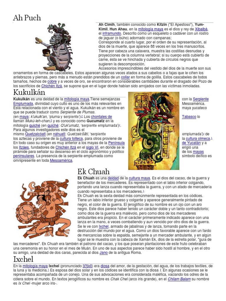 Ah Puch Dioses Mayas | PDF | Deidades | Politeísmo
