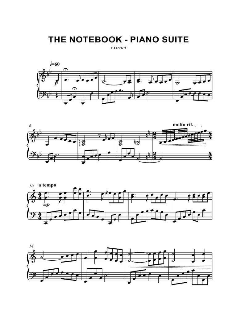 The Notebook Sheet Music | PDF | Divertissement (Général)