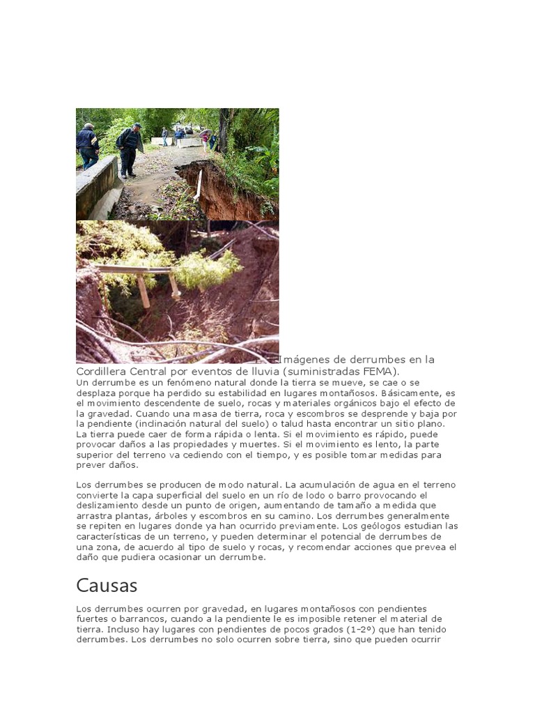 Qué Es Un Derrumbe | PDF | Tierra | Temblores