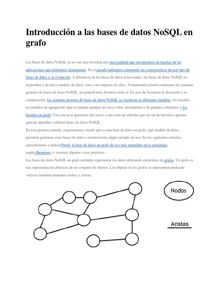 Introducción A Las Bases de Datos NoSQL en Grafo | PDF | No Sql | Bases de datos