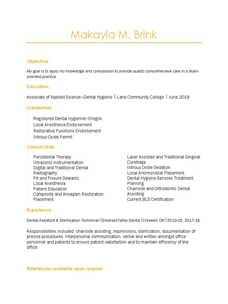 2019 DH Resume - M | PDF | Wellness | Science & Mathematics