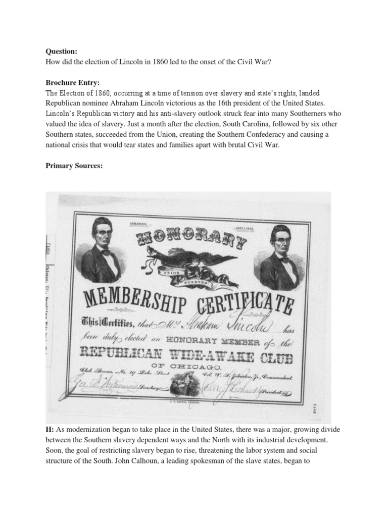 Apush Hipp Analysis | PDF | Confederate States Of America | Abraham Lincoln