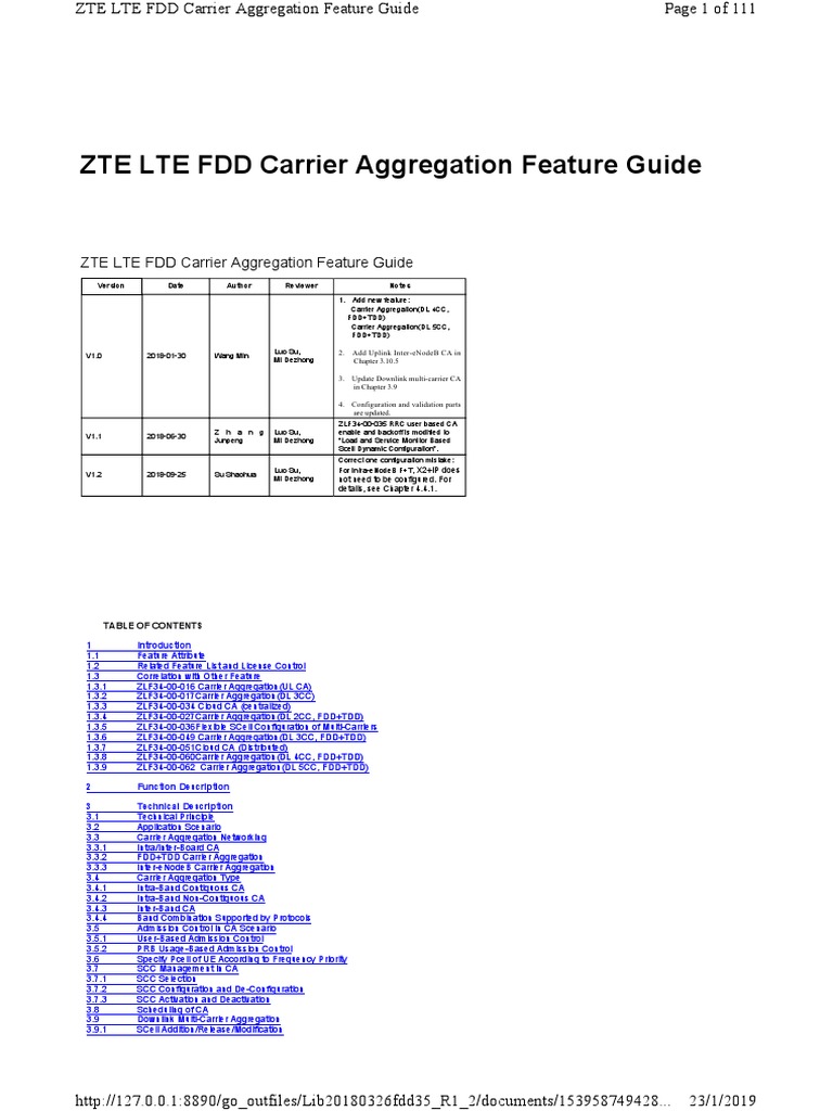 Zte - Ca | PDF | Lte (Telecommunication) | Duplex (Telecommunications)