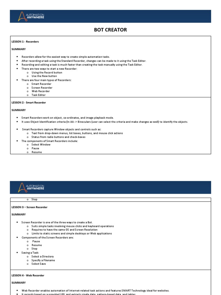 Bot Creator PDF | PDF | Microsoft Excel | Spreadsheet