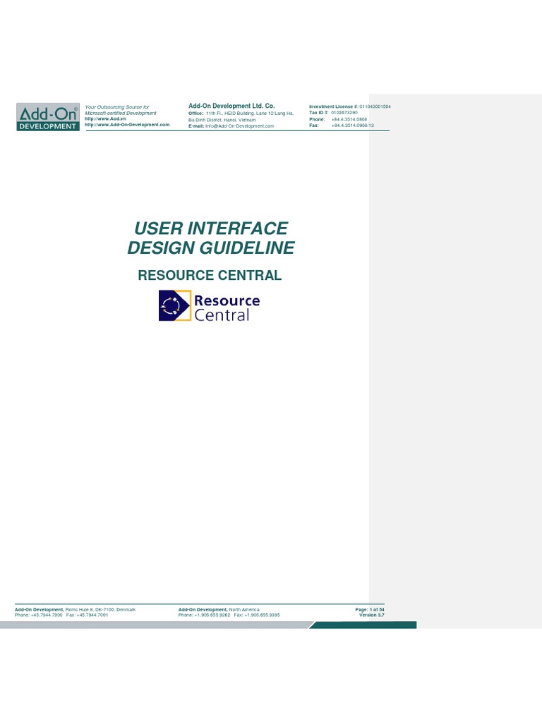 Resource Central UI Design Guideline v3.7 | PDF | System Software ...