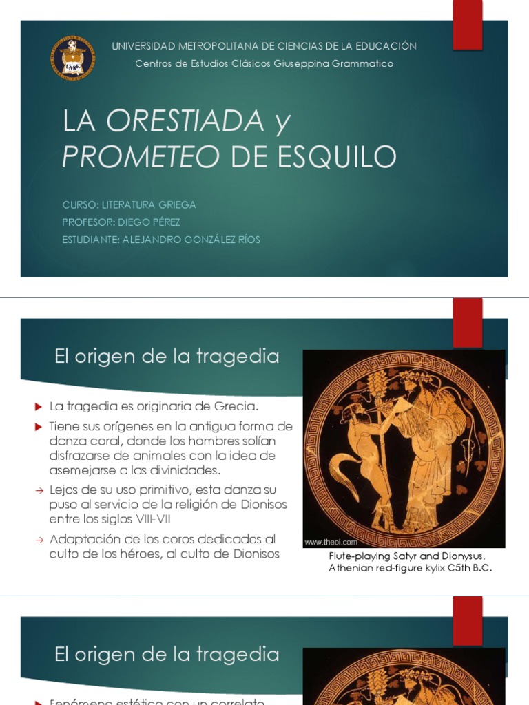 Prometeo y Orestiada de Esquilo | PDF | Esquilo | Tragedia griega