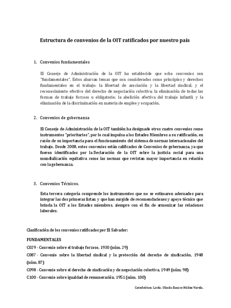 Mecanismo de Control para Aplicación de Convenios de OIT | PDF | Organización Internacional del ...