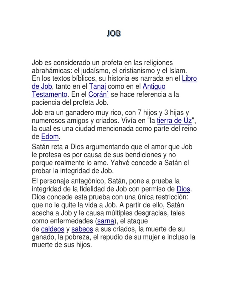 Job Tarea Nivel 2 | PDF | Contenido bíblico | Biblia hebrea
