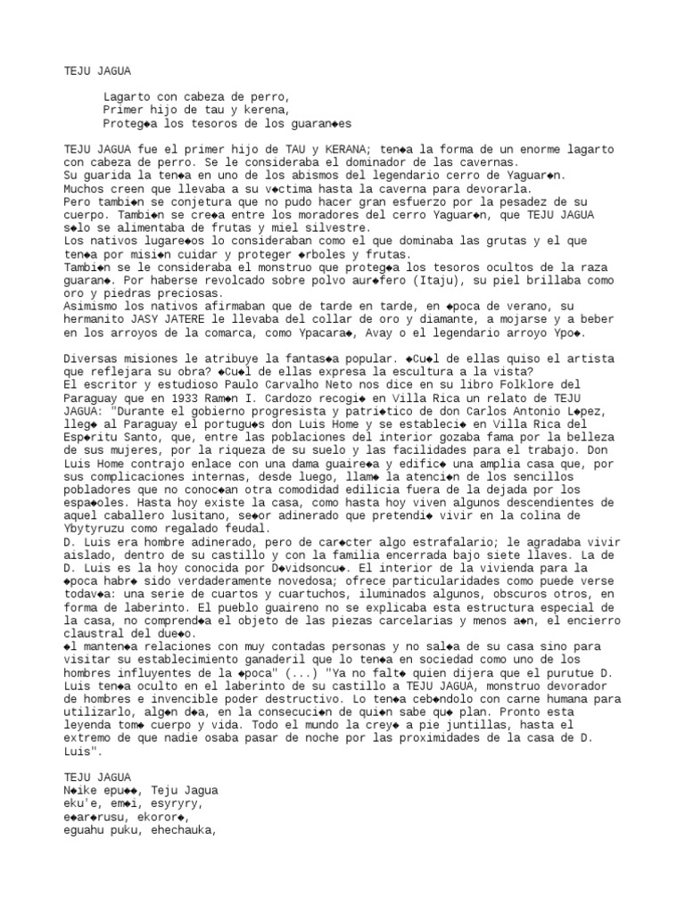 Teju Jagua | PDF | Criaturas legendarias | Criaturas de la fantasía