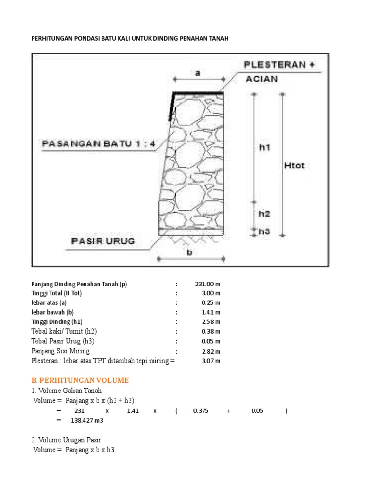 Perhitungan Pondasi Batu Kali Tanah Pdf