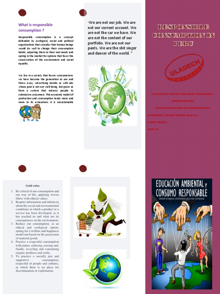 Triptico Ingles | PDF | Consumerism | Sustainability