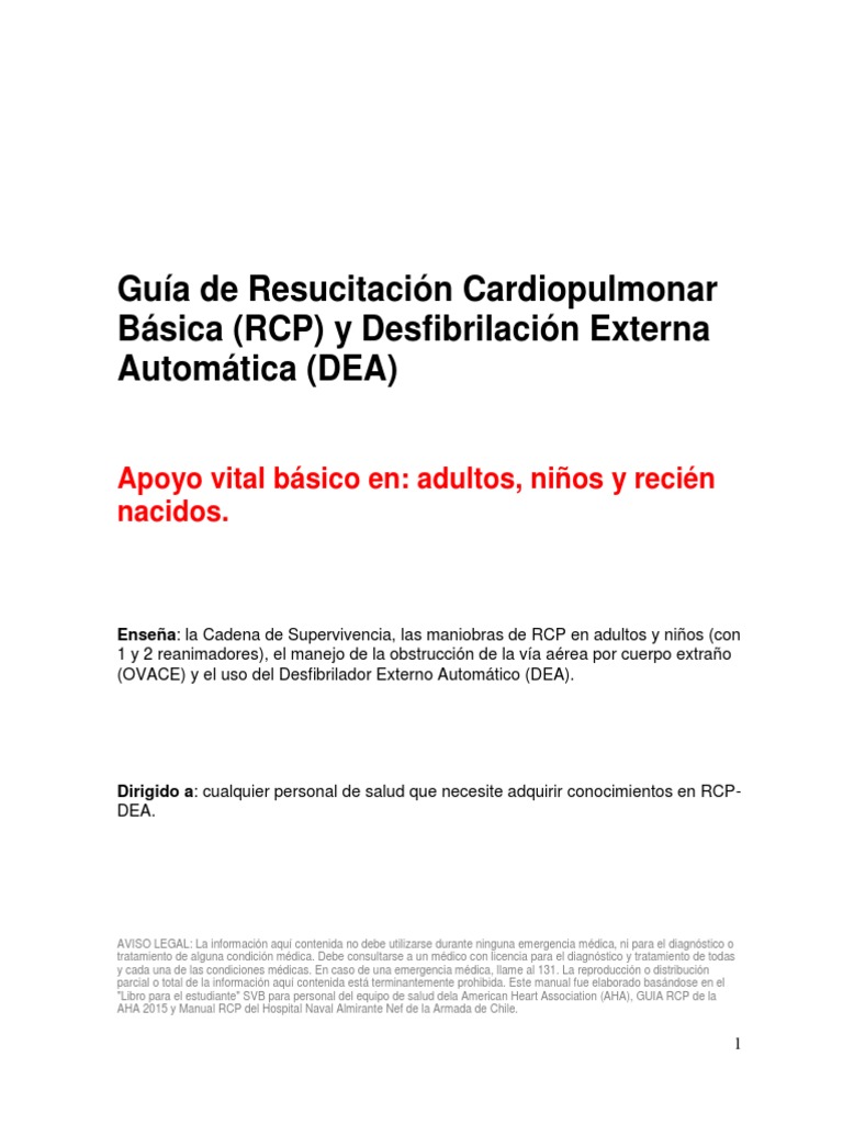 Guia RCP Basico | PDF | Reanimación cardiopulmonar | Paro cardíaco