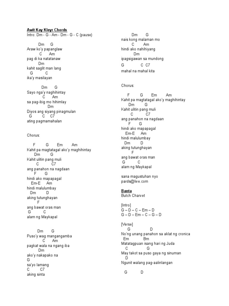 Awit Kay Kleyr Chords | PDF