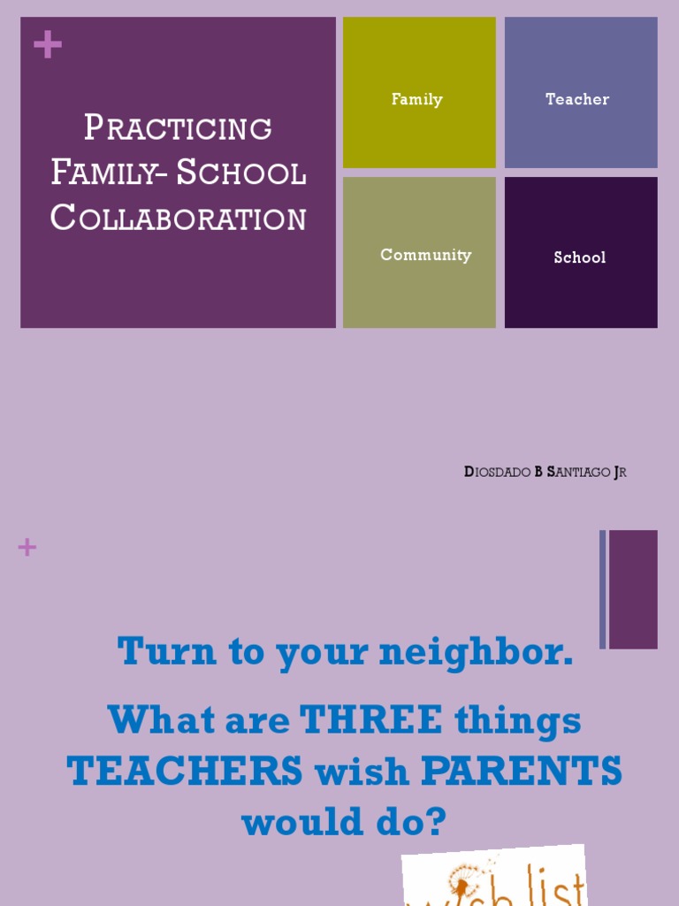 Enhancing Family-School Collaboration | PDF | Collaboration | Teachers