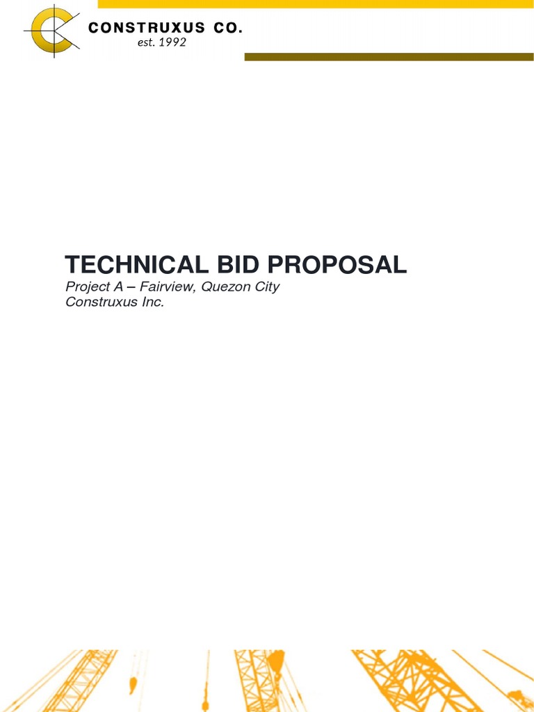 Technical Bid Proposal for Project A | PDF | Plumbing | Concrete