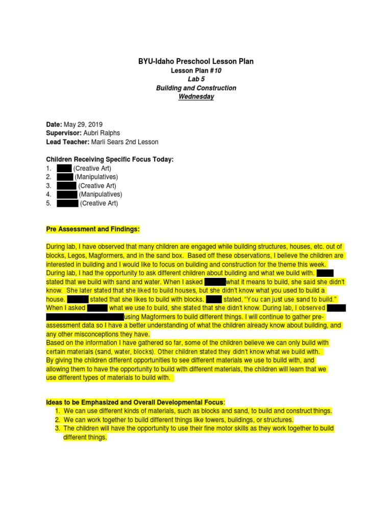 Preschool Building Fun | PDF | Hammer | Teachers