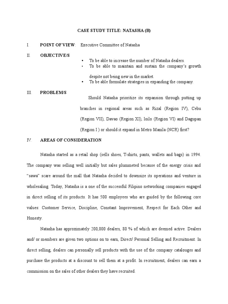 Case Study Title: Natasha (B) POINT OF VIEW: Executive Committee of ...