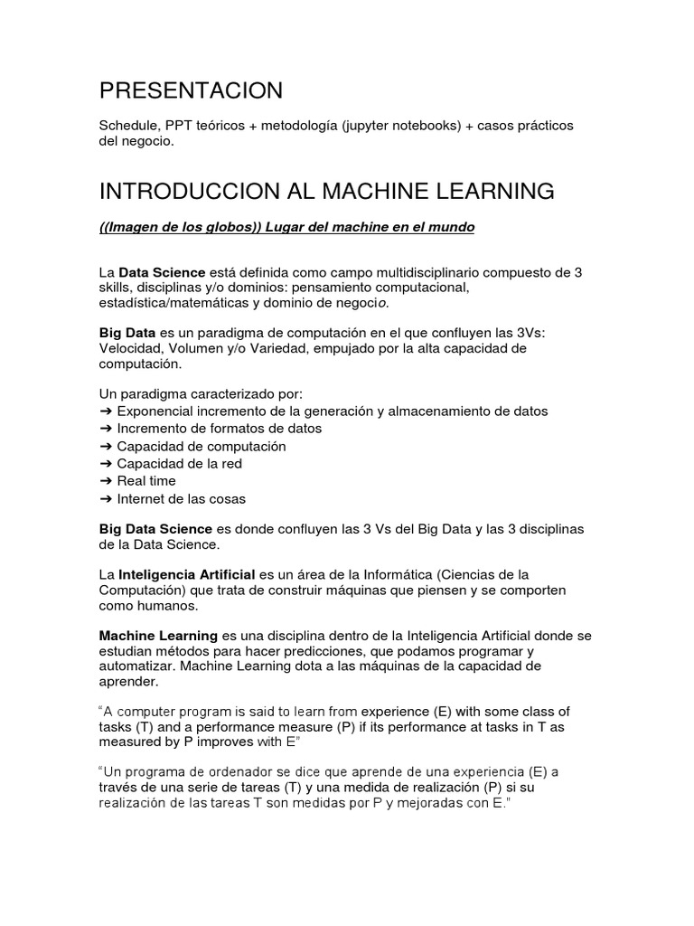 Introduccion Al Machine Learning | PDF | Validación Cruzada ...