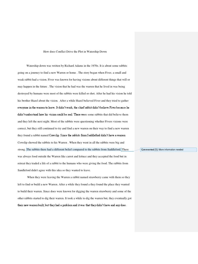 Conflict's Role in Watership Down | PDF