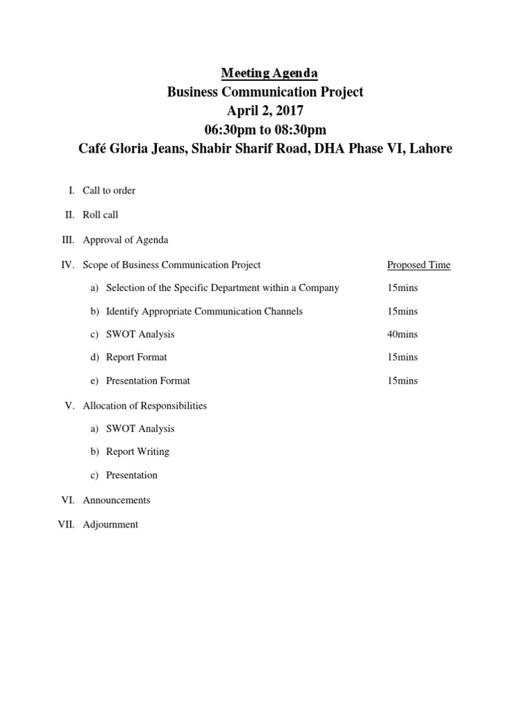 1st Meeting Agenda | PDF | Art