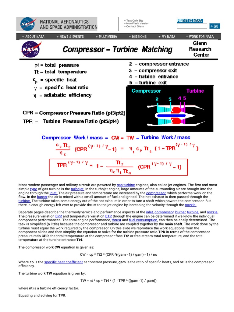 Compressor Turbine Matching | PDF | Jet Engine | Turbine