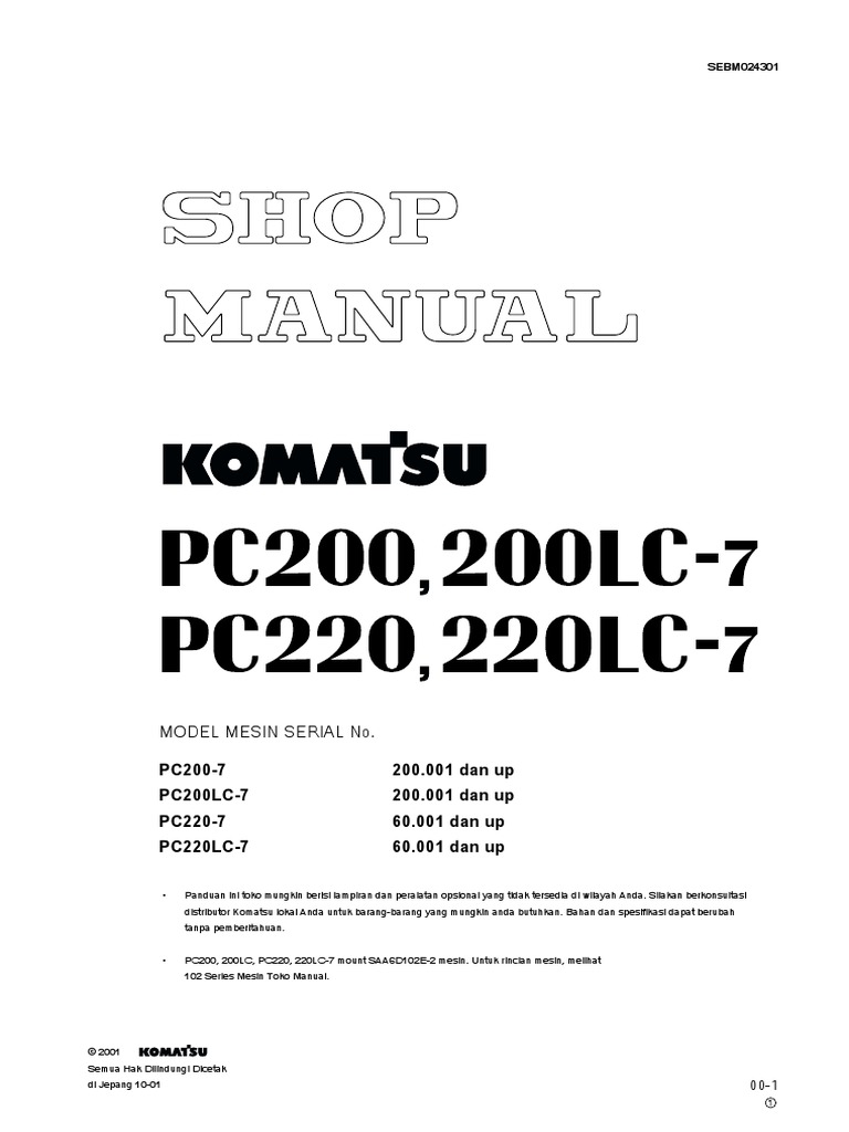 Shop Manual PC200 7 Translate Indonesia | PDF