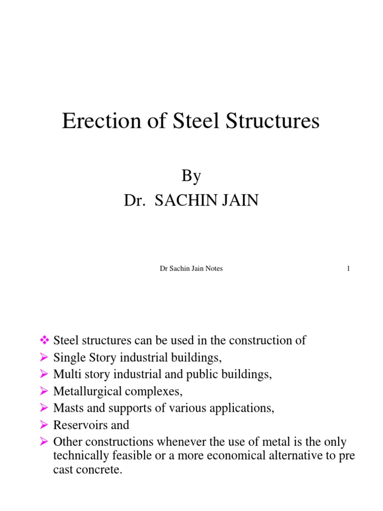 Erection of Steel Structures PDF | PDF | Truss | Crane (Machine)