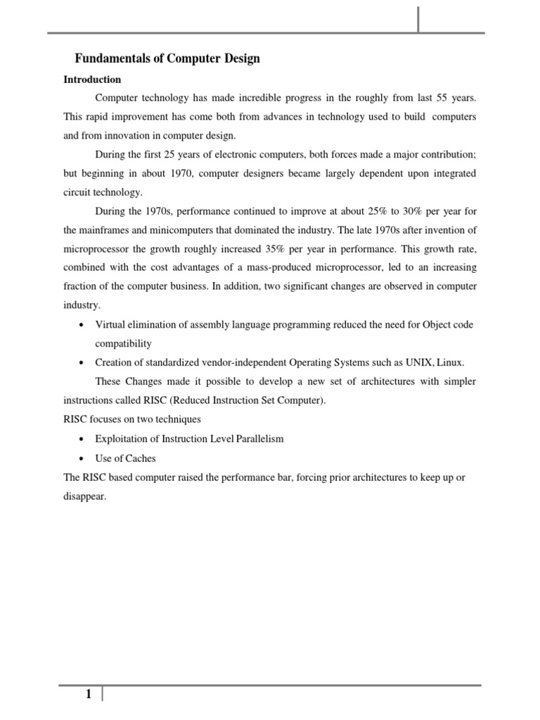 Unit I Fundamentals of Computer Design and Ilp-1-14 | PDF | Benchmark (Computing) | Central ...
