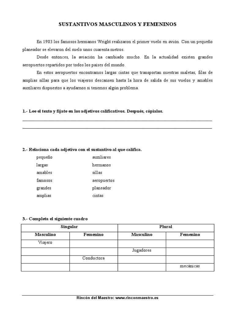Refuerzo Sustantivo Singular y Plural | PDF | Adjetivo | Plural