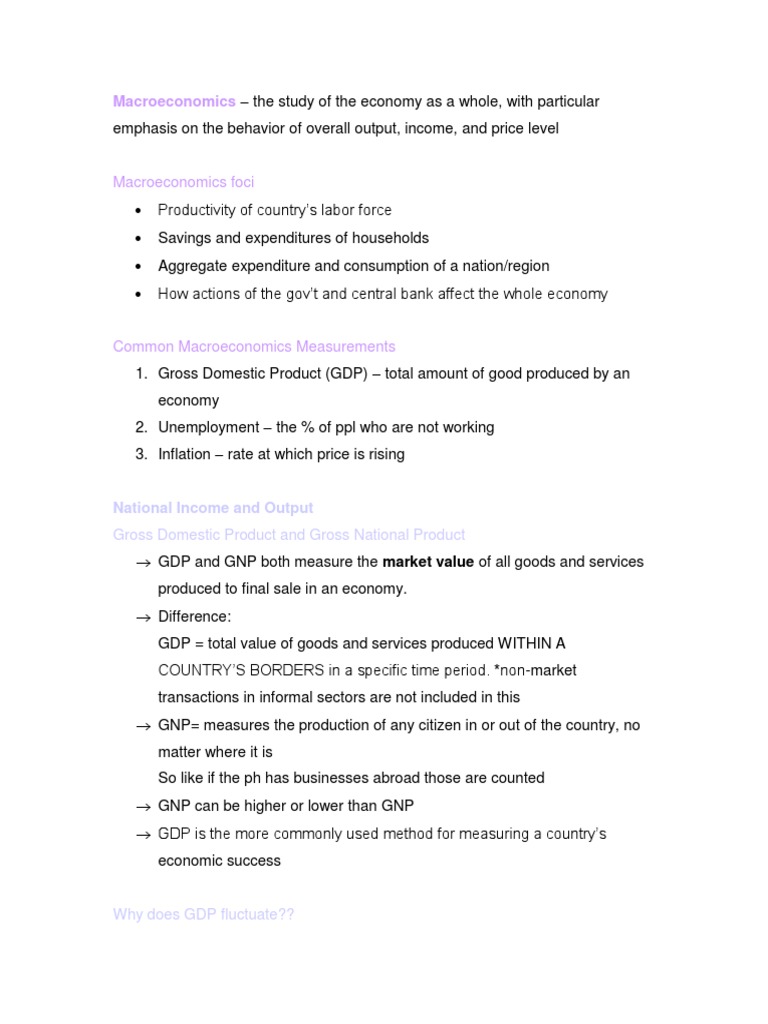 An In-Depth Overview of Macroeconomics Concepts, Measurements, and the ...