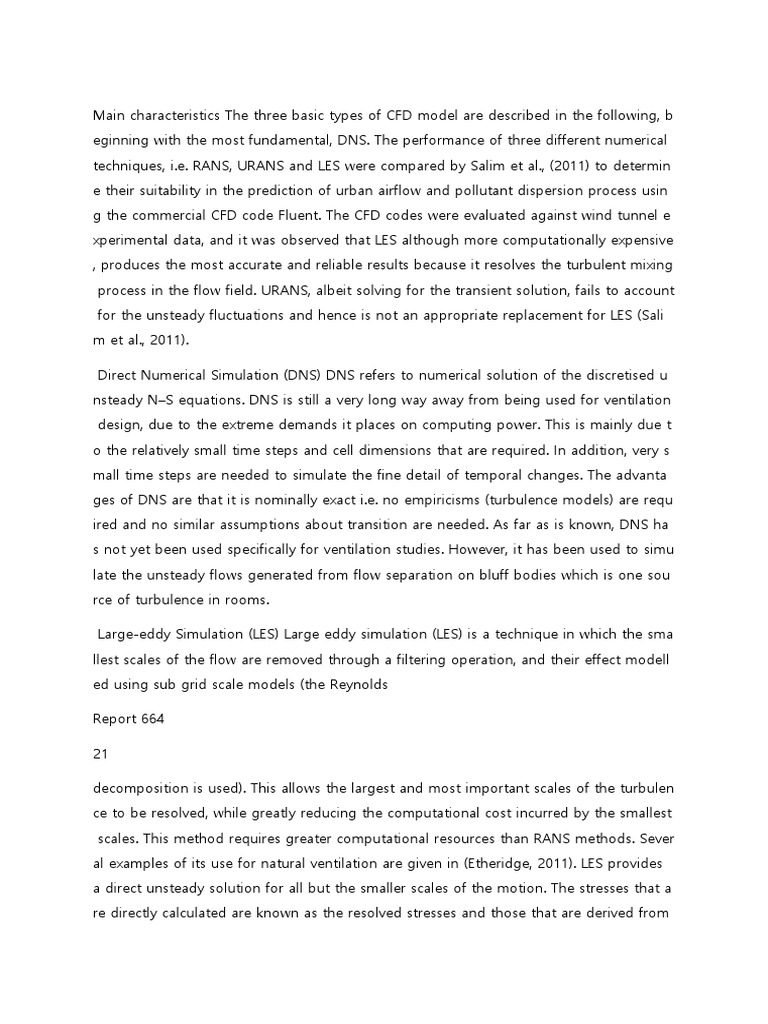 Three Basic Types of CFD Model (DNS, LES and RANS) | PDF | Computational Fluid Dynamics | Fluid ...