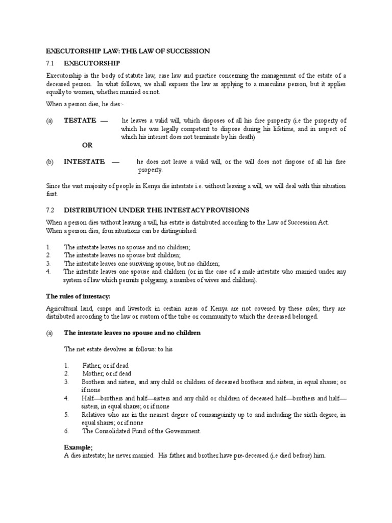 Intestacy Distribution | PDF | Intestacy | Legal Documents