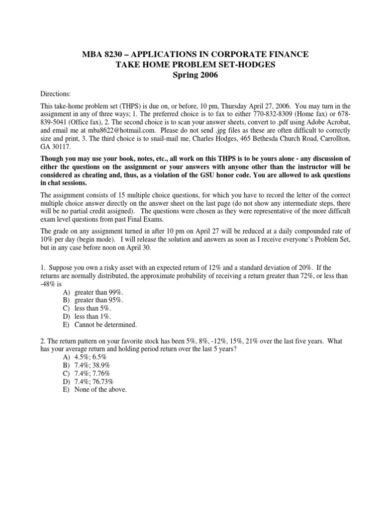 8230 SP 06 THPS | PDF | Cost Of Capital | Net Present Value