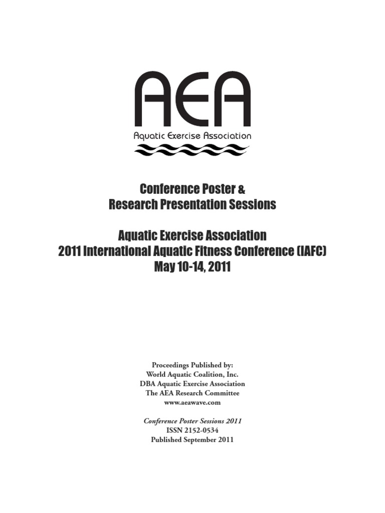 Conference Poster & Research Presentation Sessions Aquatic Exercise ...