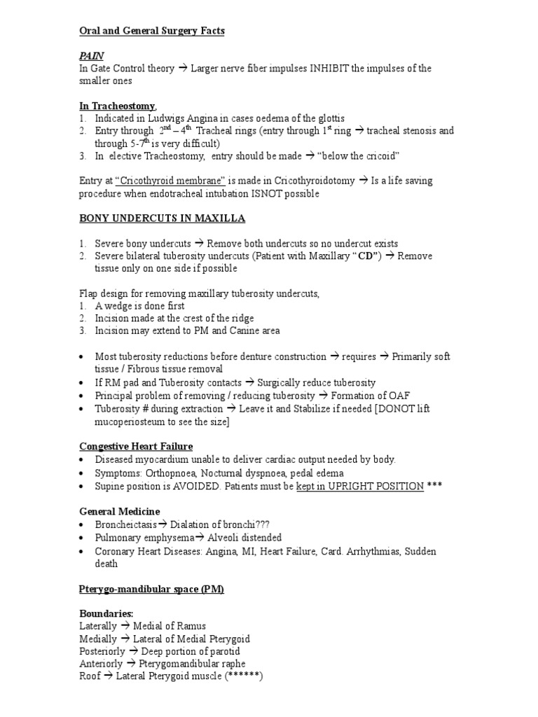 Oral and General Surgery Facts | PDF | Anesthesia | Heart