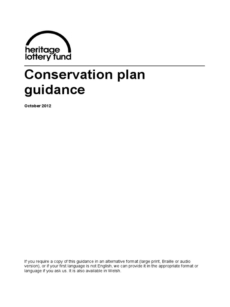 Conservation Plan Guidance | PDF | Cultural Heritage | Conservation Biology