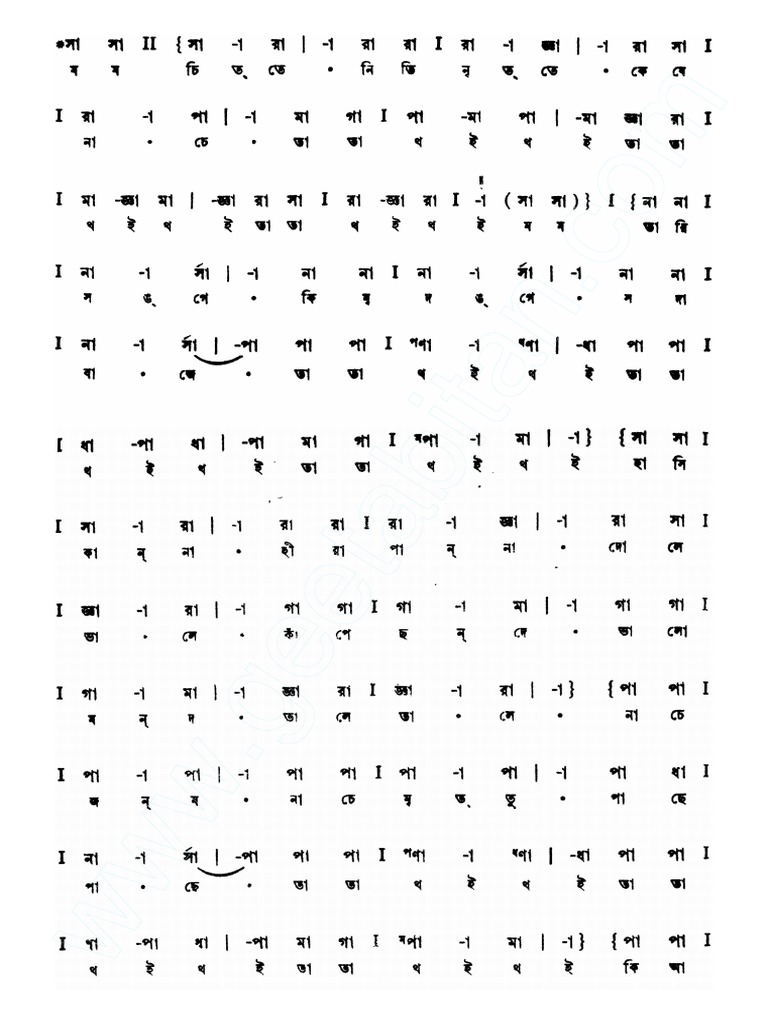 Mamo Chitte Niti Nritye Notation | PDF